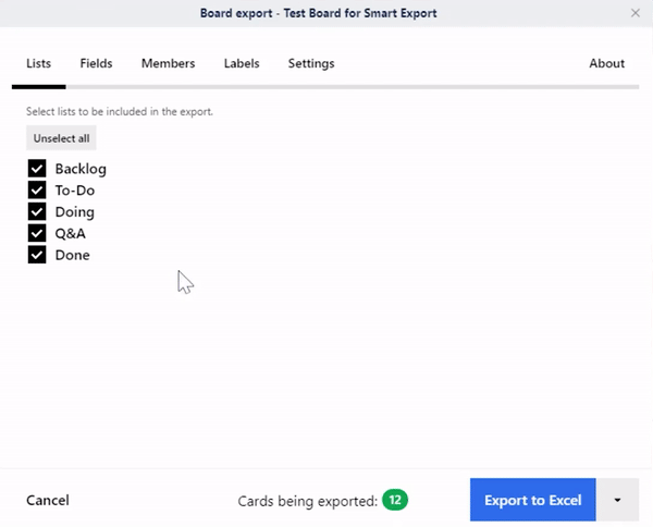 Smart Export (Excel, CSV, PDF, Word and more) Power-Up | Trello
